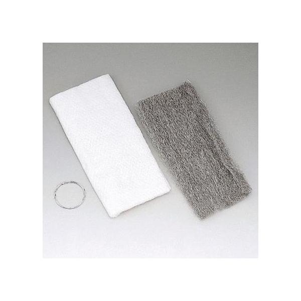 【サイズ】グラスウール300×300mm・SUS150×300mm　【商品説明】グラスウールとスチールウールのセット。 ●ステンワイヤー付属。 ●耐熱効果の高いスチールウールを内側に巻くことにより耐久性・消音性を向上します。 ●グラスウール...