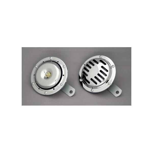 音質はLOW TONE 335±10HZ、HIGH TONE 420±10HZの2タイプをラインナップ。●音量：115±5dB／外径：101mmパイ。【車種】汎用　【パーツ】ホーン　【メーカー】CF POSH（ポッシュ）　【品名】ディスクホ...