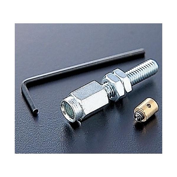 【適合】汎用　【商品説明】スロットルワイヤーを短くする際には「スロットルワイヤーアジャスター」を使用し、アウターとワイヤーをそれぞれカットしてください。 ●ネジロック剤またはハンダ等を使用し、緩み防止措置を施してください。