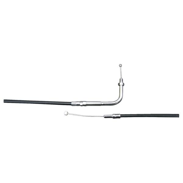 【適合】汎用　【商品説明】色：アウター部：ブラック　金属部：クローム ●サイズ：29インチ（737mm）90°タイプ ●トラベルレングス約130mm ●スロットルホルダー取り付けネジサイズ：5/16-18 UNC ●適合車種：90〜95年式...