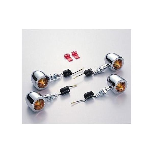 【適合車種】ジャズ（JAZZ）　【備考】※シングル球・ダブル球。 ※商品画像はオレンジレンズですが実際の商品はクリアレンズとなります。ご注意くださいませ。　【商品説明】ノーマルステー取付用 ブレットウインカーキット Φ50mm クリアレンズ...