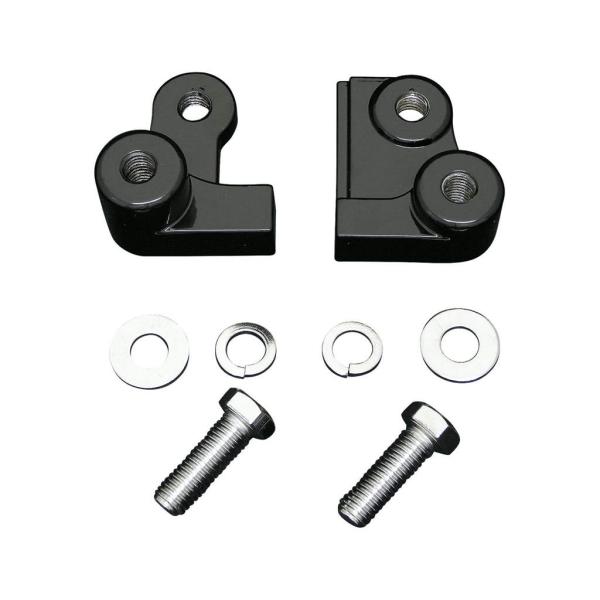 【適合】汎用　【商品説明】色：ブラック ●適合車種：2006年式以降のFXDF、FXDL、FXDB、FXD、FXDC、FXDWG ●素材：スチール ●内容物：マウント本体×1セット　ボルト×2本 ●ワッシャー×2枚　スプリングワッシャー×2...