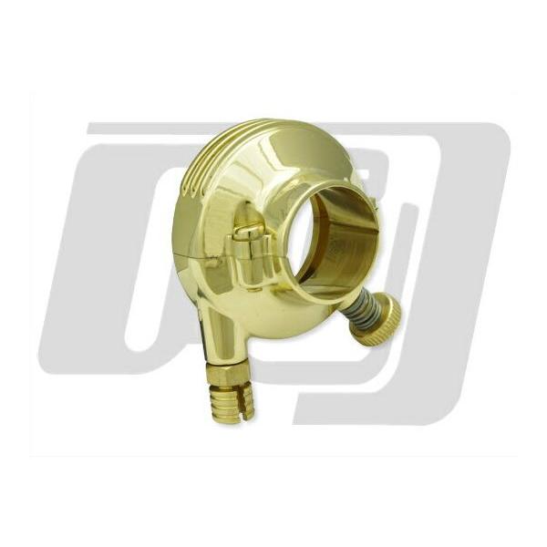 【適合】ハーレー汎用　【商品説明】1インチハンドル用スロットルハウジングです。 ●汎用、ブラスポリッシュ仕上げ。 ●真鍮の質感と滑らかな曲線がハンドル周りのイメージをガラリと変えます。 ●スロットルアジャスターのネジ径M6〜1.0ピッチ ●...