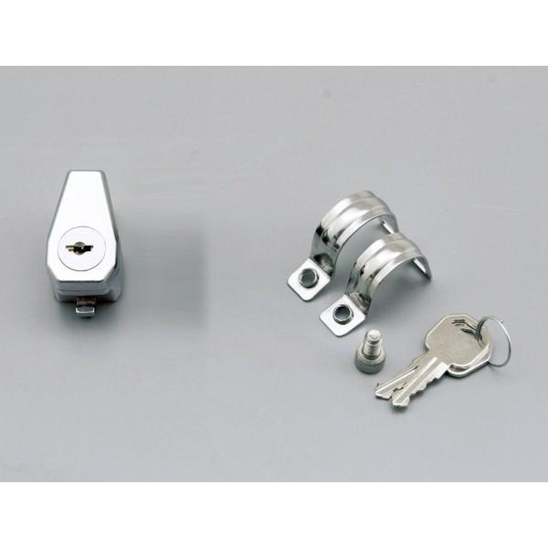 【適合】標準ハンドル、インチハンドル共用　【商品説明】純正ヘルメットロックが無い車両や、バッグ等で使えない車両にオススメ。 ●ステーは標準ハンドル用、インチハンドル用どちらも付属しているため、国産車からハーレーダビッドソン等幅広く使用可能。...