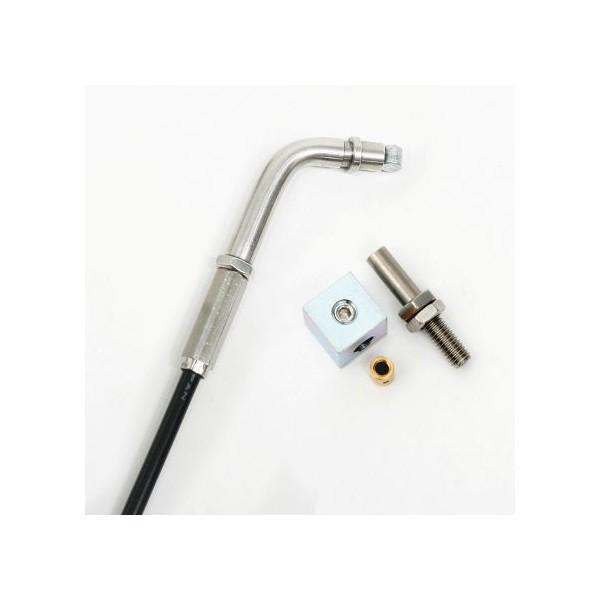 【適合】車種汎用　【備考】取り付けに際しては加工が必要です。　【商品説明】ほぼすべてのハンドルに対応可能な、ハイスロットルキットEVO専用の汎用スロットルワイヤー。 ●付属の専用カシメ工具を使用して、任意のワイヤー長に仕上げます。(アウター...