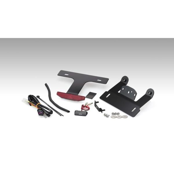 【適合車種】ストリートボブ(FXBB)/ファットボーイ(FLFB)/スリム(FLSL)　【適合年式】2018年　【商品説明】リアまわりをスッキリスタイリッシュに見せるライセンスブラケットキット。 ●標準装備のコンビランプ（テール・ウインカー...