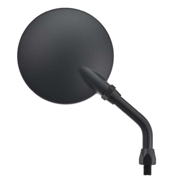 【適合】汎用　【商品説明】旧車テイストのレトロな雰囲気を放つ丸型ミラー。 ●耐震性と広角ミラーの組み合わせにより、視認性も確保しています。 ●鏡内部に亜鉛製の「おもり」を入れることで振動を軽減しミラーのブレを抑制。 ●直径12mmの極太ロッ...