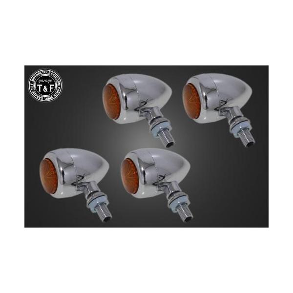 【適合】汎用　【商品説明】・ボディー素材：アルミ製。ポリッシュ仕上げ ●・レンズ素材：プラスチック製 ●・レンズ径：31Φ ●・バルブ：LED ●・レンズ色：オレンジ ●・サイズ：全長67mm。取り付けネジ径：M10-P1.25-20mm ...