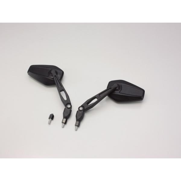 【適合】汎用　【商品説明】軽量樹脂ボディ ●凸面鏡 ●外寸88×130mm ●左右1SET ●取付ネジ M10正×2/M10逆×1 ●ステー部での角度調整可能 ●07新基準サイズは適合外