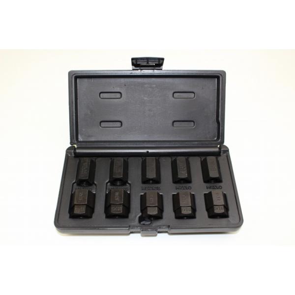 【適合】汎用　【商品説明】【特徴】 ●ボルトのネジ山を傷めることなく、スタッドボルトの取り外しができるスタッドボルトインストーラーリムーバーセットです。ミニバイクでの使用を前提に使用頻度の多いサイズ5種類をセットにしました。17と19mmの...