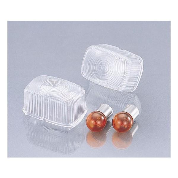 【適合車種】R1-Z　【商品説明】ノーマルのレンズを交換する、お手軽なドレスアップパーツです。 ●レンズタイプにより、レンズに応じたバルブも一式付属しています。 ●左右2ヶ1セット ●12V-10Wアンバー色球付属 ●※ノーマルウインカーレ...