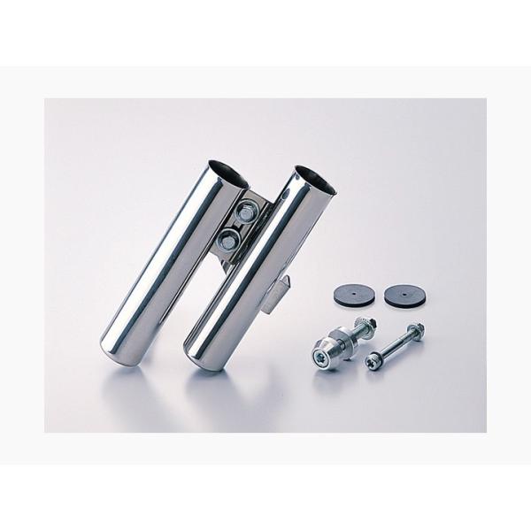 【適合】汎用　【商品説明】SUS304ステンレス製 ポリッシュ仕上げ ●竿グリップ径φ30mm迄対応 ●全長182mm ●汎用タイプ ●リアステップ共締め用 ●リアステップ軸径φ6/φ8をボルトに交換し共締めします。 ●【適合参考車種】 ●...