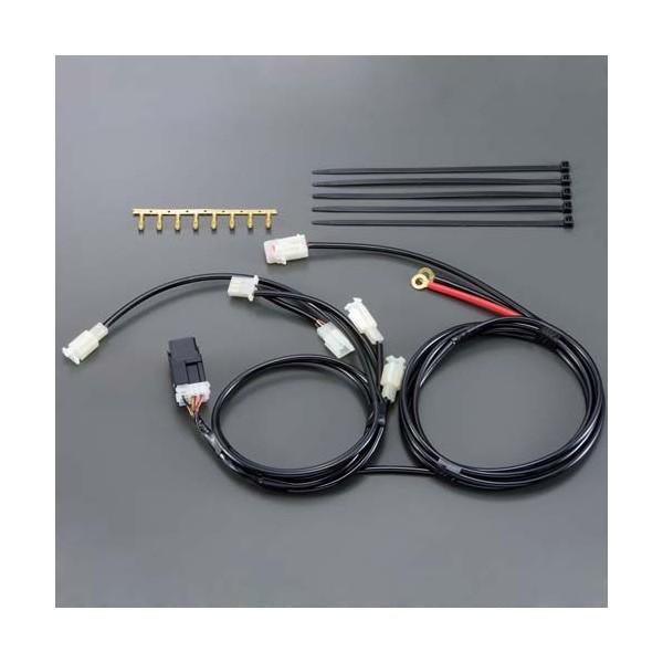 【適合車種】YZF-R25（1WD2/2WD1）　【商品説明】ETC、ナビゲーション等の電装オプションを車両本体側ハーネス加工なしで取付可能とするサブハーネスキット。 ●メインスイッチONの信号はフラッシャーリレーから、電力はバッテリーから...