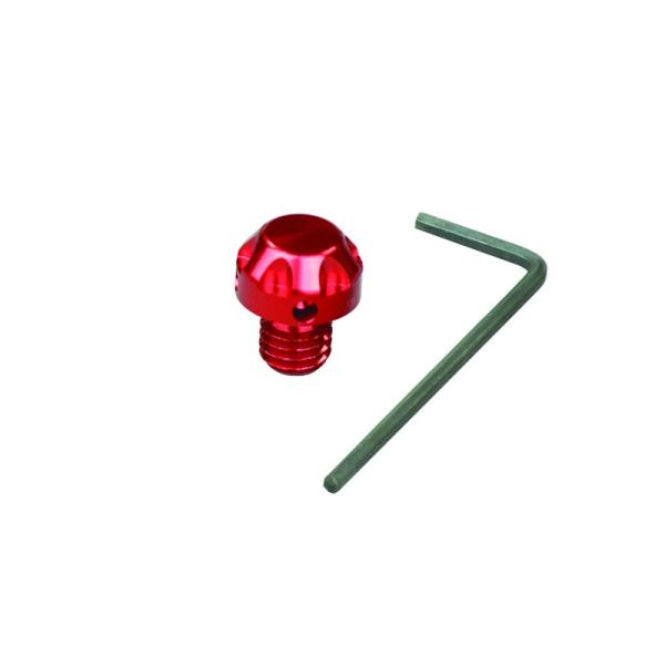 【適合】汎用　【商品説明】ミラー取り付け用穴の穴埋めに ●ミラー取り付け穴：M8　正ネジ用 ●アルミ削り出し ●締め付け用レンチ付。