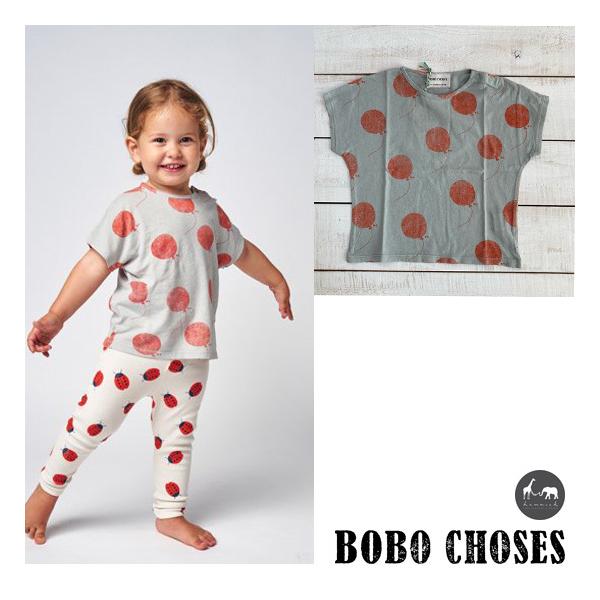 【BOBO CHOSES】    　ビンテージ感のある色あいに、BOBOらしいデザインの柄が可愛いTシャツ。オーガニックコットンの優しい肌さわりが気持ちいい一枚です。size18-24M(86cm)着丈　cm/身幅　cm/裄丈　cm24-3...