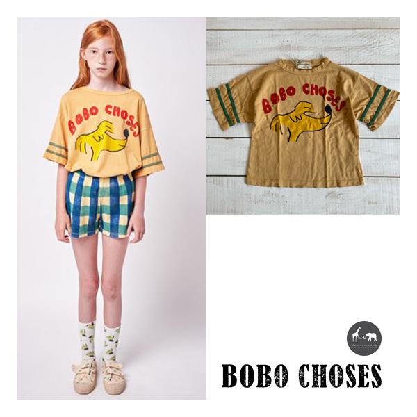 【BOBO CHOSES】    　ビンテージ感のある色あいに、BOBOらしいイラストが可愛いＴシャツ。オーガニックコットンの優しい肌さわりが気持ちいい一枚です。size2-3Y(98cm)着丈　40cm/身幅　c37m/裄丈　32cm4-...