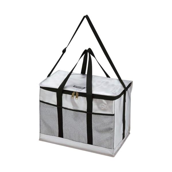 【商品概要】製品サイズ(約): 幅44×奥行28×高さ33cm本体容量(約): 35L重量(約): 0.84kg材質: 表地:アルミ蒸着シート、裏地:EVA、断熱材:ポリエチレンフォーム(6mm厚)、中敷:ポリエチレン(1mm厚)原産国: ...