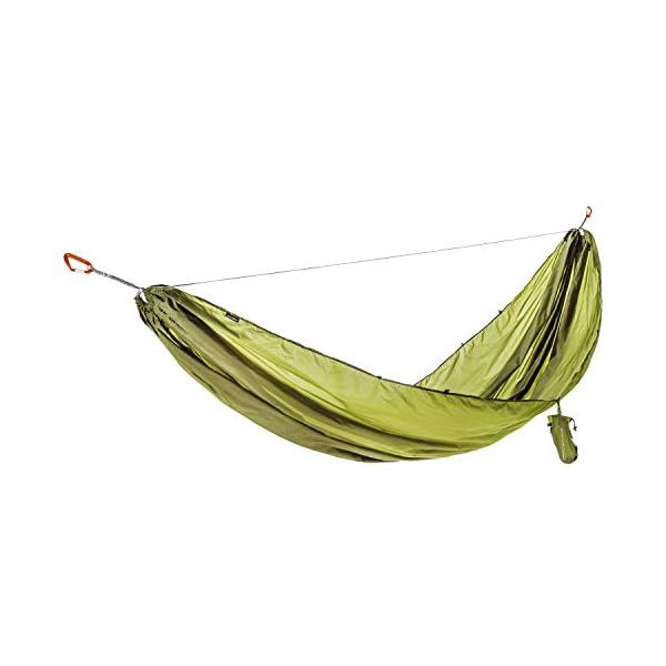 【商品概要】サイズ：325×148cm、(収納時)17×7cm重　量：240g(内カラビナ：40g含)耐荷重：140kg付　属：ハイテク UHMW-PE コードリッジライン、12kNアルミカラビナ2個素　材：エクストラストロング 20D ヘ...