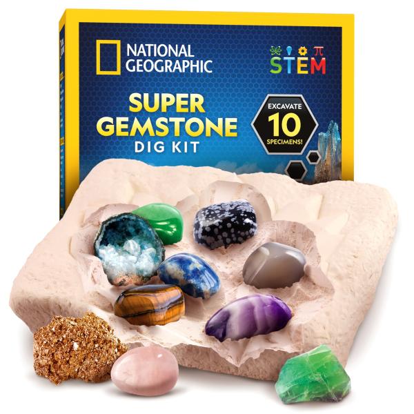 【商品概要】本物の宝石を10個発掘 - この発掘科学キットには、子供が本物の地質学者のように掘り出すことができる10個の本物の宝石が含まれています:アメジスト、ジオード、黄鉄鉱、ローズクォーツ、グレーメノウ、グリーンアベンチュリン、グリーン...