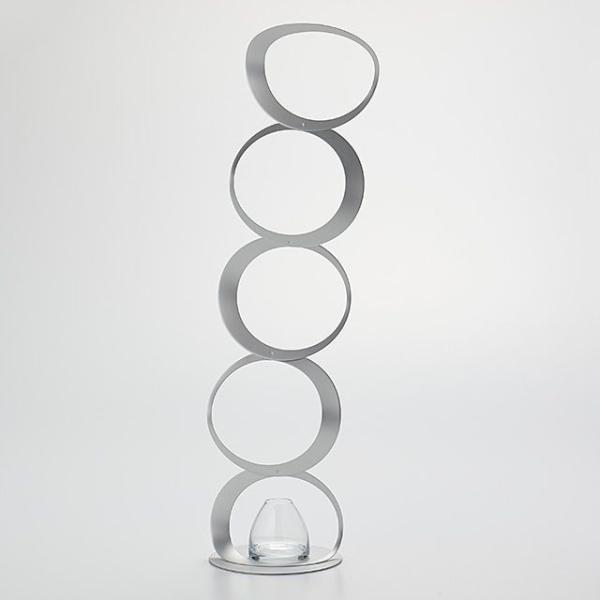 ALART ゆらぎ 5連 フラワーベース L 63cm【内容量】アルミニウム本体 1個ガラス花器 1個【サイズ】アルミニウム本体: 幅約14.4×高さ63cmガラス花器: 底面直径6.3×口径2.2×高さ6cm　容量100cc日本製関連ワー...