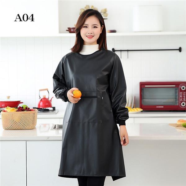 商品詳細：カラー：/A01/A02/A03/A04/A05サイズ：/一枚入り【商品説明】おしゃれな長袖タイプ割烹着！ポケット付き！真中にポケット付いているので、作業用の道具や小物、スマホなどの収納便利！着装簡単！後ろの紐を結びるだけで、脱着...