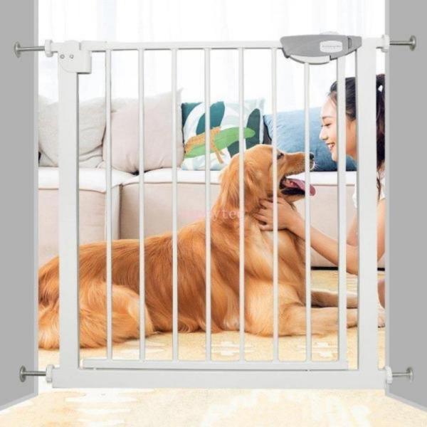 ベビーゲート 取り付け簡単 階段 ペットゲート とおせんぼ 階段下 赤ちゃん 柵 おしゃれ 白 ホワイト ベビーガード フェンス 拡張フレーム スチール 突っ張り