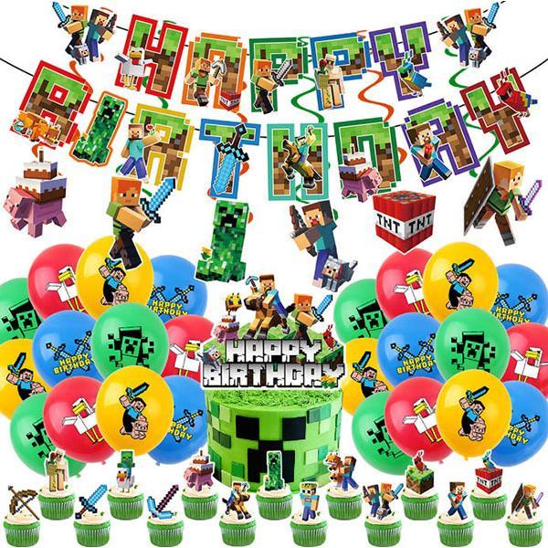 新品未使用マイクラ風 誕生日セット マインクラフト風船 風船 誕生日 happy birthday マインクラフト風 マイクラ風 バルーン 誕生日飾り 子ども マイクラバルーン 飾り付け 誕生日風船 バースデーグッズ お祝い セット 男 女...