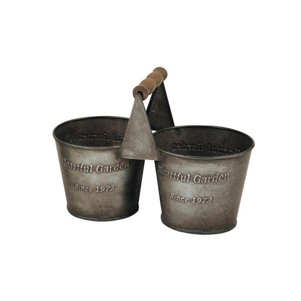 【商品番号：055-00375】/【VAR：8705】201301新商品/2366-B/4530254047538/ghlot1/園芸用品 植木鉢・フラワーポット アイアン・ブリキ鉢【GREENHOUSE】