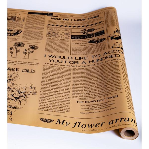 【商品番号：219-00195】/【VAR：88121】date20250930ラッピングペーパー(包装紙) 英字新聞紙