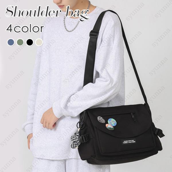 ★ご覧頂き有難うございます。■【商品説明】■4colors 男女兼用、シンプルなデザイン、大容量のショルダーバッグです。■外側に2箇所ポケット付き、内側にファスナータイプ、1箇所ポケット付き、小物の収納が便利、収納力もUP!■ポケット多数で...