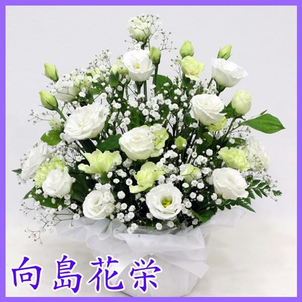 ご用途：供花（お供え・命日・法事・法要・お盆・お彼岸・お悔やみ・ペットのお供え花）形態：フラワーアレンジメント・商品サイズ： 奥行：約28cm×幅：約28cm×高さ：約28cm 花材： メイン　トルコキキョウ・スプレーカーネーション　その他...