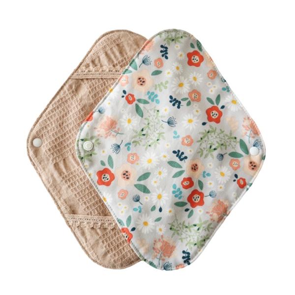 布ナプキンを挟む方の生地は経血が落ちやすいオーガニックコットンなので、万が一ホルダーに経血がついても大丈夫。ゴム付きで、うっかり落としちゃう不便も解消。可愛いレースのゴムも、オーガニックコットンです。■サイズ■広げたサイズ：約２４ｃｍ×約１...