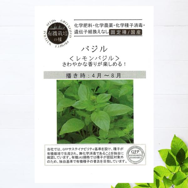 ●品種の特徴「レモンバジル」はスイートバジルとレモンの香りをあわせもつとても爽やかな香りを持つバジルです。使い方はスイートバジルと同じように、薬用や料理の香りづけに利用できます。レモンの香りが強いため、レモン風味をつけるのに便利です。「バジ...
