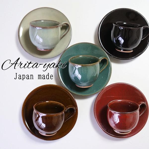 ※お好みの色を選択してください。サイズ／（カップ）約 口径7.5cm × 高さ6.3cm（ソーサー）約 径13.8cm容量（満水時）／約 170ml素材／陶器生産地／日本製 有田焼食器洗浄機-使用可〇電子レンジ-使用可〇※本商品は貫入が入る...