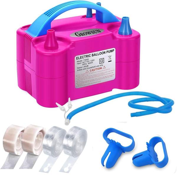 【600W強力パワー】あっという間に風船が膨らみます。イベントがあるときは、速やかに風船を作ることができ、より多くの時間を節約できます。ご注意：プラグをAC 110V-120Vのソケットに接続してください。【専用風船機】これは空気球専用の空...
