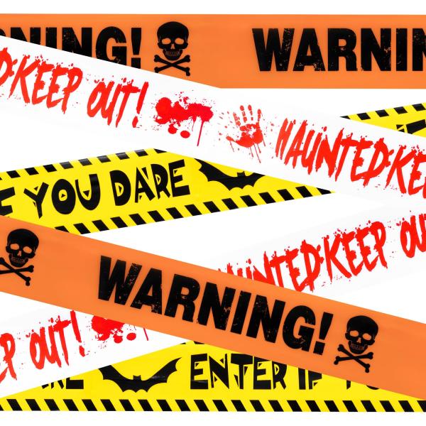 カラー：白、イエロー、オレンジ【ハロウィン警告テープセット】ハロウィンの間に恐怖の雰囲気を演出するのに最適な警告テープです。3種類の異なるデザインを採用し、粘着性なし、目を引く文字と忘れにくいパターンが特徴で、ハロウィンの雰囲気をさらに盛り...