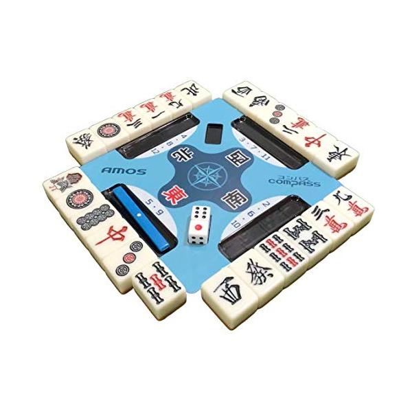 卓の中央に置くことで、捨牌がキレイに並びます。6枚切りぴったりサイズ。リーチをしても収まります。親が誰か、自風が何かが一目でわかります。サイコロ・リーチ棒置き場あり。もう無くなりません。ゲーム開始時の取り出し位置も表記しています。