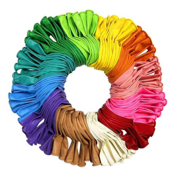 カラー：マルチカラーサイズ：30.5cm商品数量: 合計 120 個、各色 10 個ずつです 色彩： 赤、ピンク、ローズピンク、オレンジ、黄色、フルーツグリーン、深緑、ライトブルー、ダークブルー、パープル、ブラウン、白サイズ: バルーンは直...