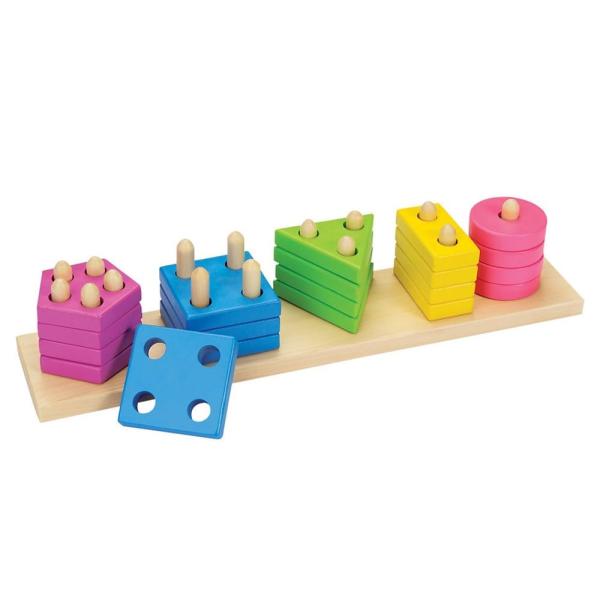 カラー：木製、紫、青、緑、黄色、ピンクサイズ：ワンサイズ【木製のスタッキングパズル】 棒の形に合わせてブロックを差し込んでみよう!【はじめての知育玩具におすすめ】 1ブロックの色そ揃える2ブロックを重ねる3棒の穴の数に合わせてブロックを入れ...