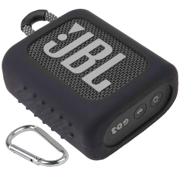 カラー：ブラックシリコーン 専用保護旅行収納ケース Aenllosi-JBL GO3 Bluetooth ポータブルスピーカー 専用保護旅行収納シリコーンケースJBL GO3 go 3 保護シリコーンケース耐久性と長持ちする性能を提供するプ...