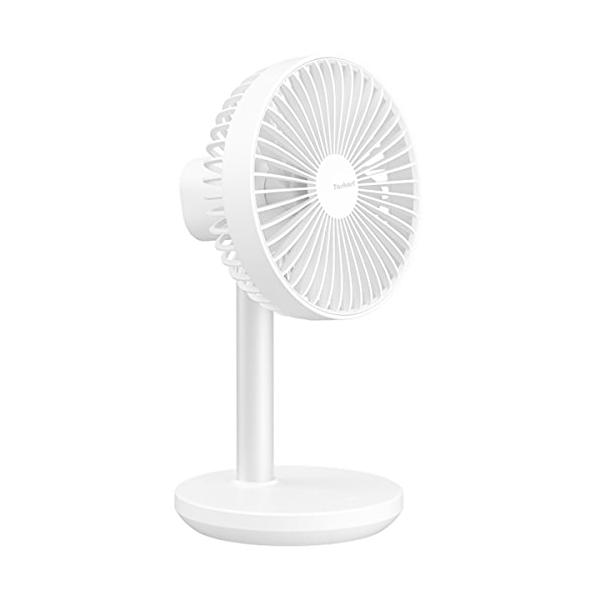 カラー：Whiteスタイル：コンパクト扇風機本体の高さを290mm〜710mmの間で調節可能です。首の振り角度は40°、80°、120°を選択可能。首の上下角度調整範囲は30°で調整できます。充電端子にはType-Cを採用、5時間充電すれば...