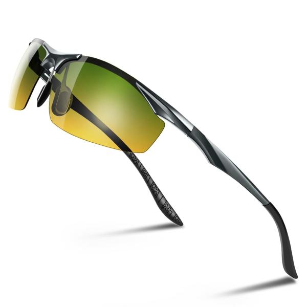 カラー：黄緑レンズスタイル：カジュアル??【クリアな視界】雨天、雪天気、曇りの日に強烈に降り注ぐ日差し、路面、水面、雪面からの照り返し、運転や釣り等でガラスやギラギラを効果的にカットし、クリアで快適な視界を提供します。視界を鮮明にし、対向車...