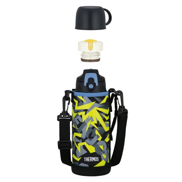 カラー：ブラックイエローサイズ：800 ml2ウェイボトルが食洗機対応にリニューアル！本体サイズ(約):幅8.5×奥行き10×高さ24cm、本体重量(約):400g、容量:中せん使用時:0.8L/キャップユニット使用時:0.83L生産国:マ...