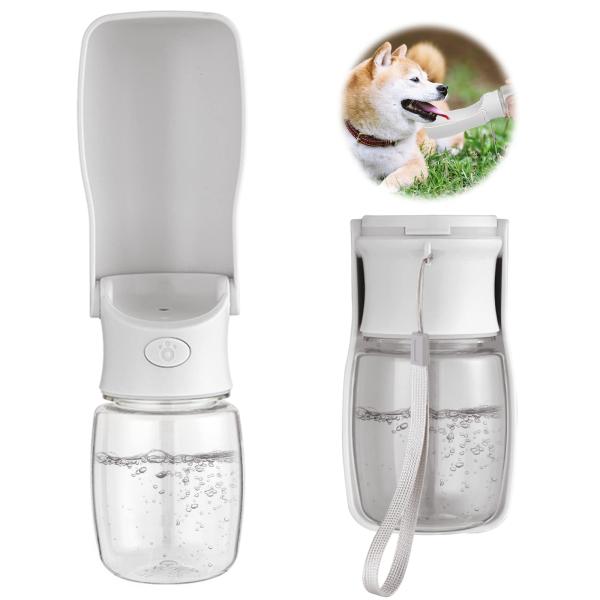 カラー：白サイズ：350ml? 【ワンプッシュ式】 一回のお散歩で飲み切れない350mlのウォーターボトルは、片手で簡単に操作できるので、給水が楽チン！トレーいらずですぐに犬や猫にお水をあげることができます。? 【折り畳み式・ストラップ付き...