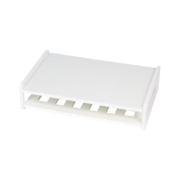 カラー：ホワイトスタイル：モダン製品サイズ:(約)幅41.5×奥行26.5×高さ10cm、天板サイズ/39×26.5cm製品重量:(約)0.85kg素材・材質:上段/鉄(ふっ素樹脂塗装)、下段/ポリプロピレン(耐熱温度100度)、フレーム/...