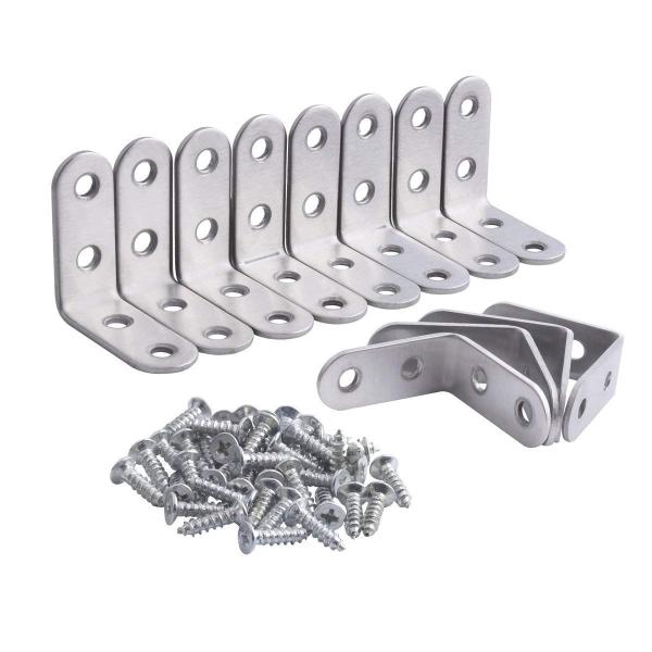 カラー：シルバーサイズ：40mm*40mm*16mm【12個入】【材質】：304ステンレス製【サイズ】：40*40*16mm 厚さ2mm【12PCS】 ネジの長さ：1.6cm 【50PCS】 【色】：シルバー【優点】：L字型90度直角デザイ...