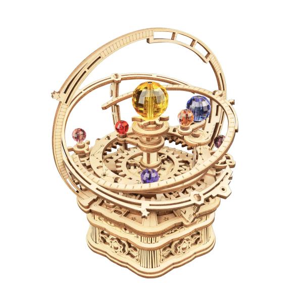 カラー：惑星「ユニークなオルゴール」3Dパズルとオルゴールを同時に作ることができます。3Dパズルは、惑星の相対的な位置と動きを示し、回転するときに素敵な曲を演奏します。「機械的な歯車」接着剤は不要で、3D木製パズルはすべてほぞ穴とほぞで接続...