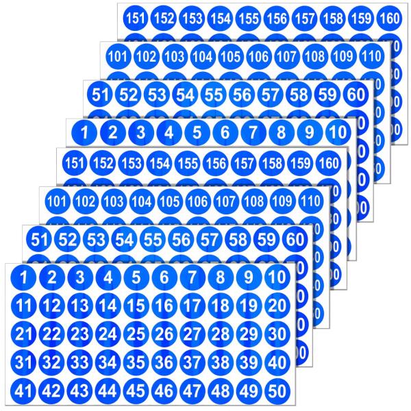 カラー：ブルーサイズ：2.50X2.50X0.10CM番号デ -- よく混同しやすいものを区別するために服に貼ることができ、生活に大きな利便性をもたらします丸い番号ステッカーですナンバーサインステッカー - これらのナンバーラベルは、壁、窓...