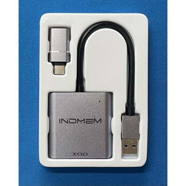 INDMEM XQDカードリーダー USB3.0 Type-Cアダプター付きWindows / Mac / Android対応国内発送 : ネコポス（300円）