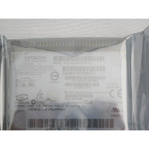 新品日立製1.8”HDD20GB（Model:HTC426020G7AT00）:バルク新品、Travelstar C4K60、回転数：4200、容量：20GB、Interfaces: ATA-6 、Seek Time: 15 ms . **...